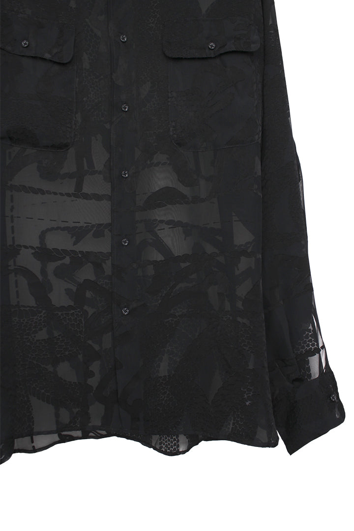 KOZABURO_OPAL BOXY FIT FLAP POCKET SHIRT (Black) – TOBIRA STORE